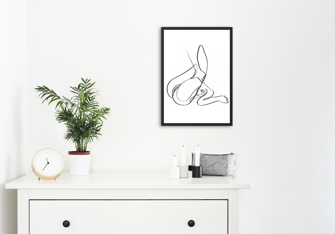 Captivating Intimate Couple One-line Drawing - Minimalist Art - Etsy