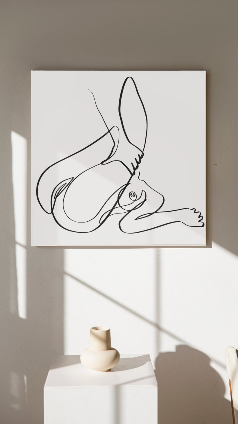 Captivating Intimate Couple One-line Drawing - Minimalist Art - Etsy