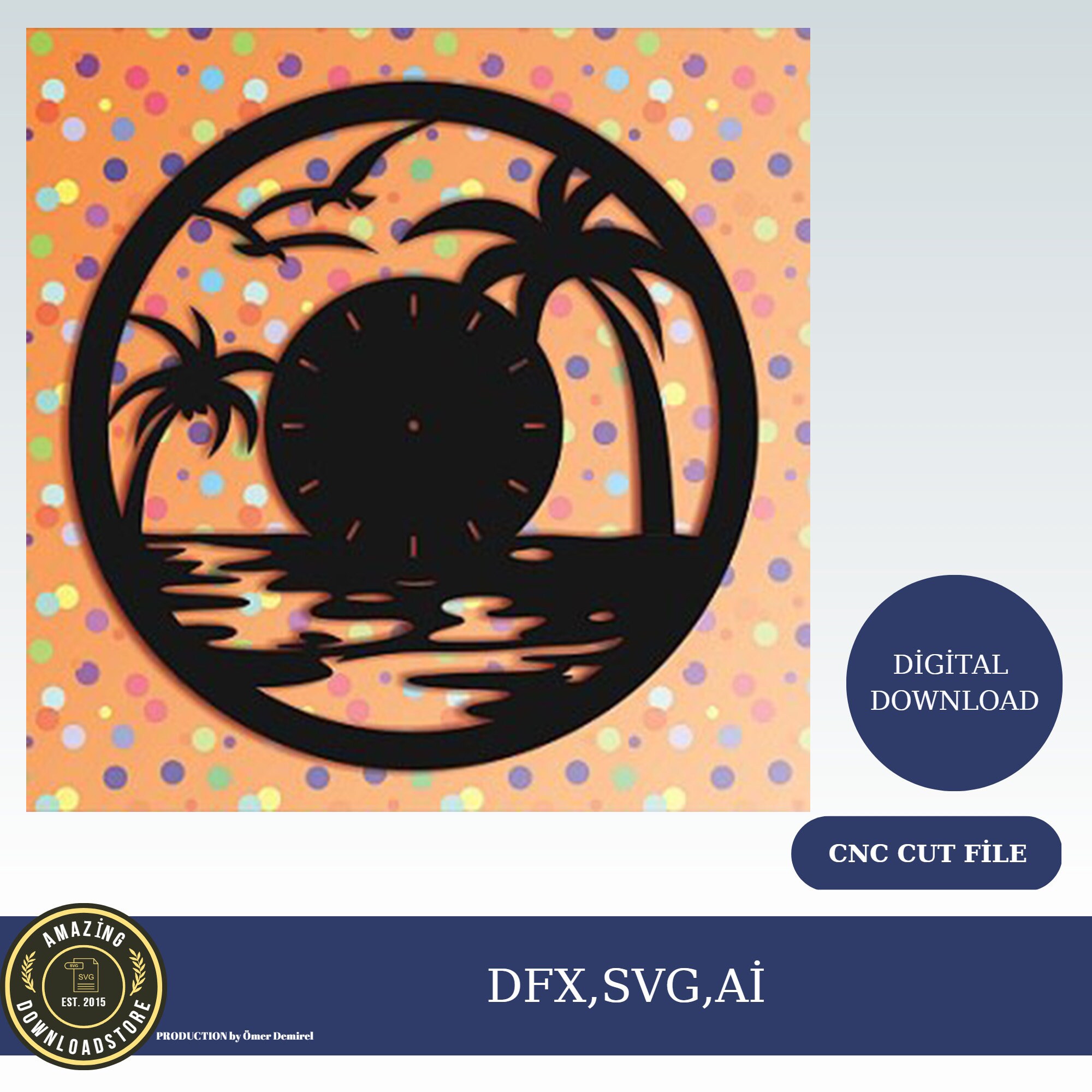 Decorative Wall Clock.laser Cut Files SVG, DXF, CDR, Vector Plans ...