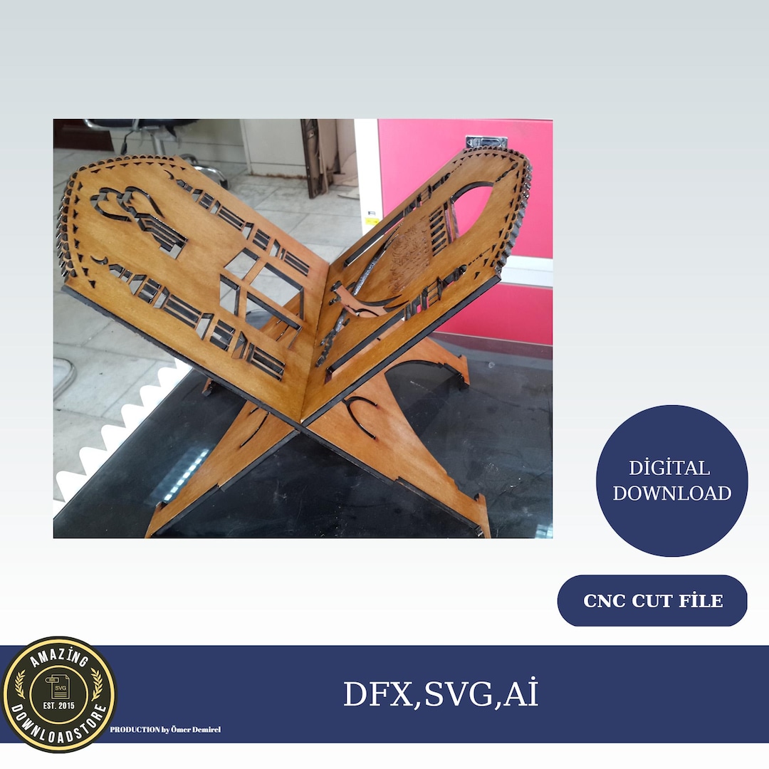 Book Stand Quran Holder Laser Cut . Laser Cut Templates. File for Cnc ...