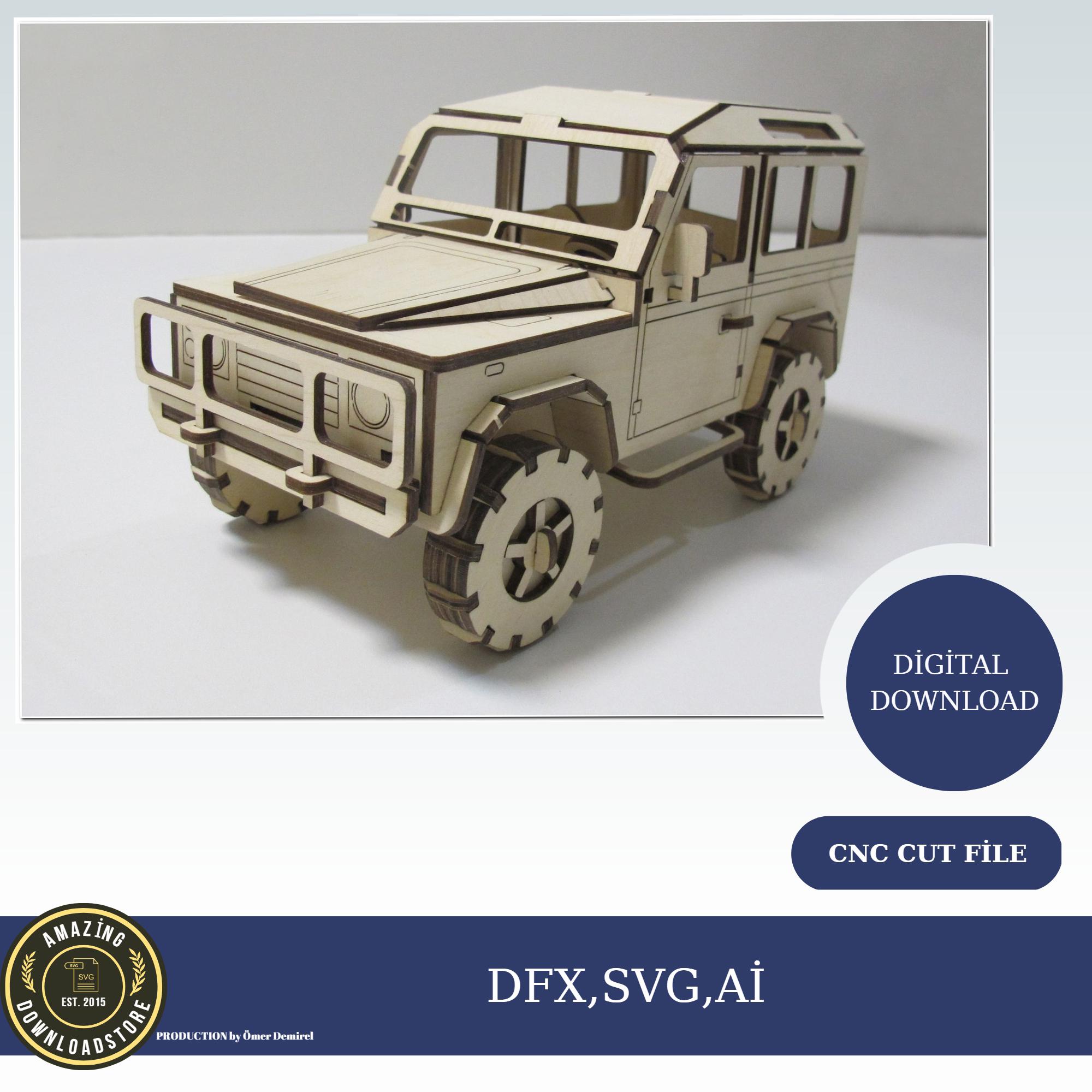 Land Rover Defender Laser Cut Wooden 3D Puzzle Toy, Digital File, Laser ...