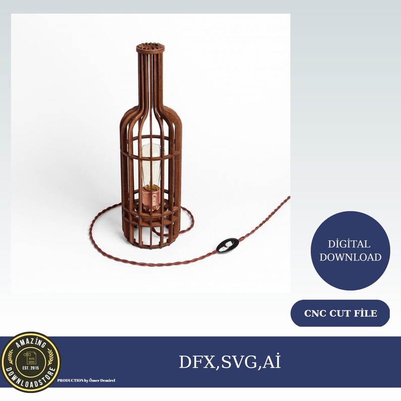 Laser Cut Wooden Decorative Bottle Svg Glowforge Candle Holder Svg ...