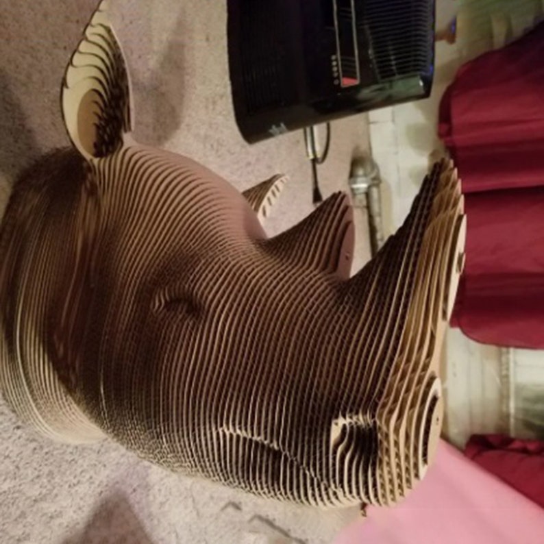 Wooden Rhino Head Trophy Laser Cut File Digital Download Cdr/dxf/svg/ai ...