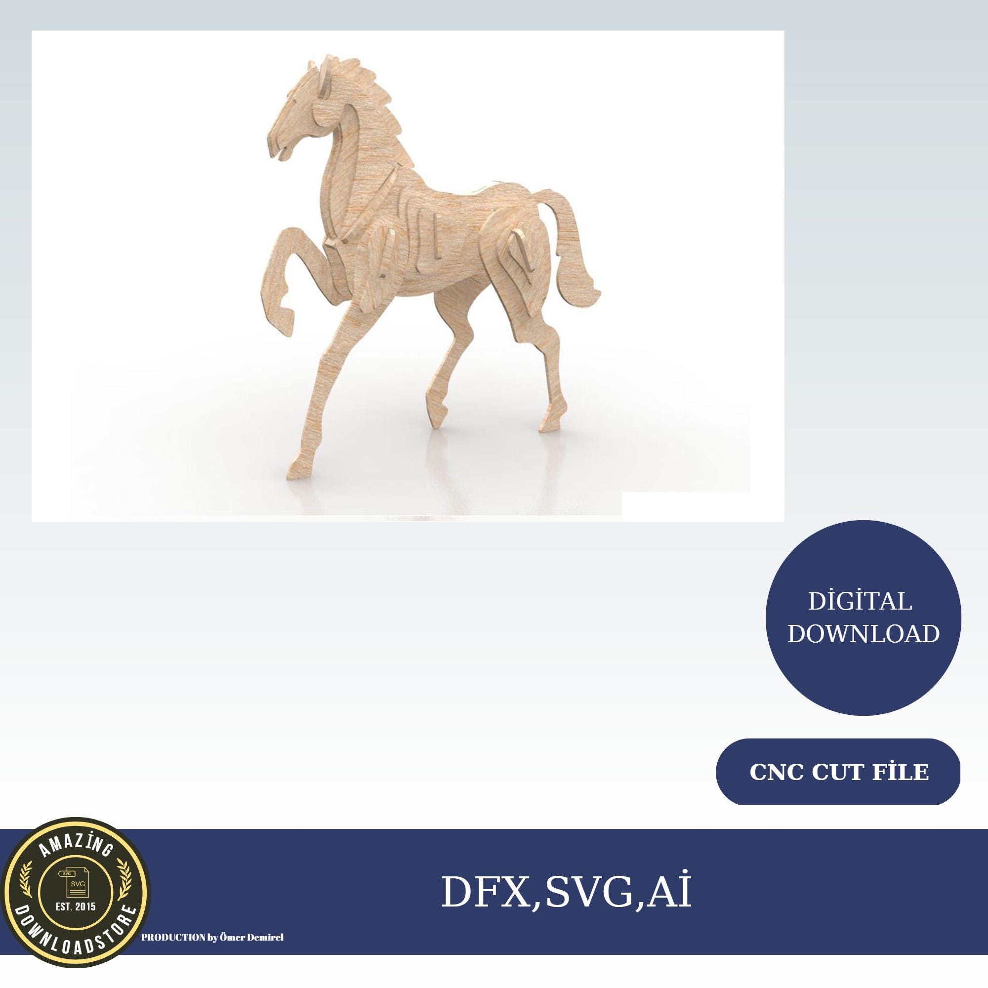 3D Caballo Decor SVG DXF CDR Files- Layered Svg Files for Cricut, Laser ...