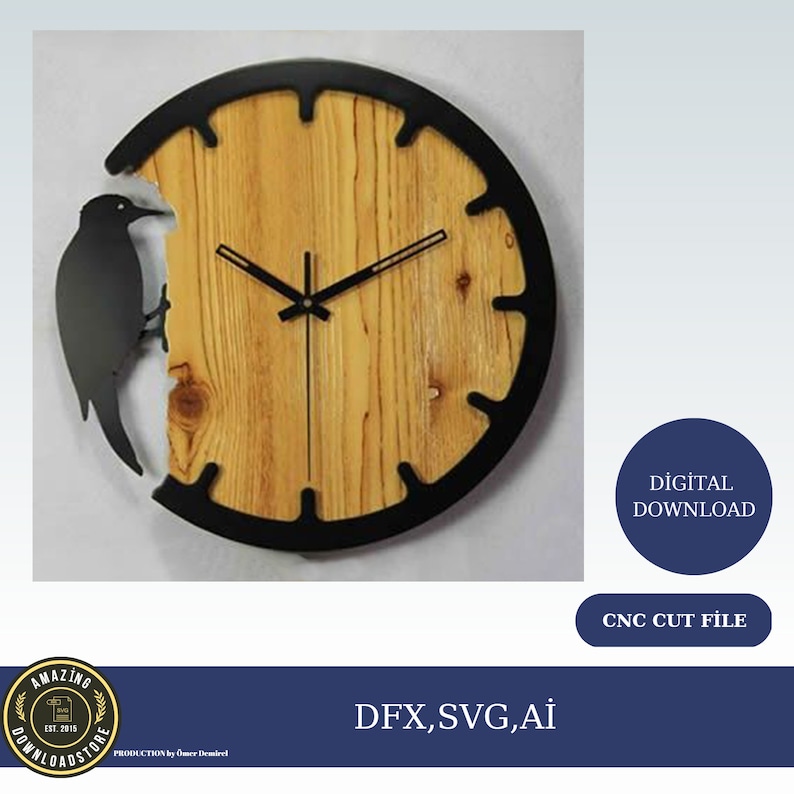 Decorative Wall Clock.laser Cut Files SVG, DXF, CDR, Vector Plans ...