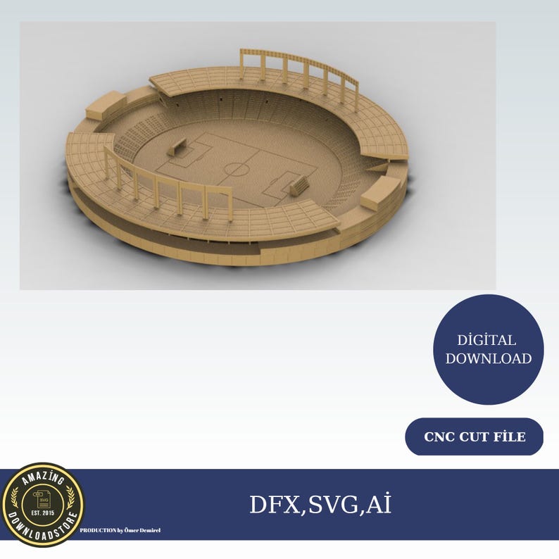 Estadio Serra Dourado Laser Cut 3D Model Corinthians Football Cdr Dxf ...