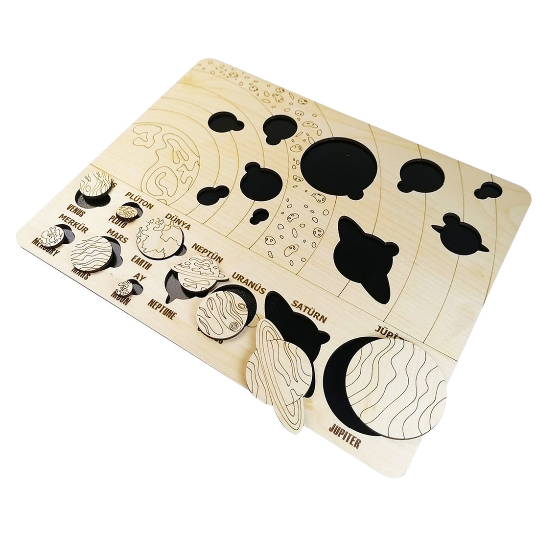 Solar System Wooden Jigsaw Toys Svg, Educational Puzzle Laser Cut Svg ...