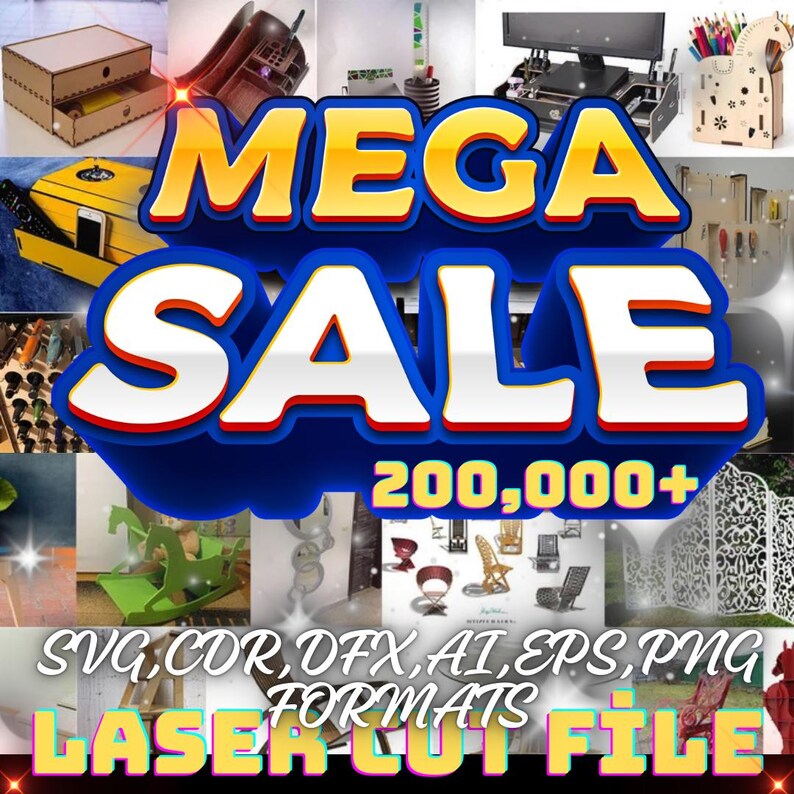 Mega Pack Laser Cut 200k Dxf Files 3D 2D Mega Bundle SVG CNC Engraving ...