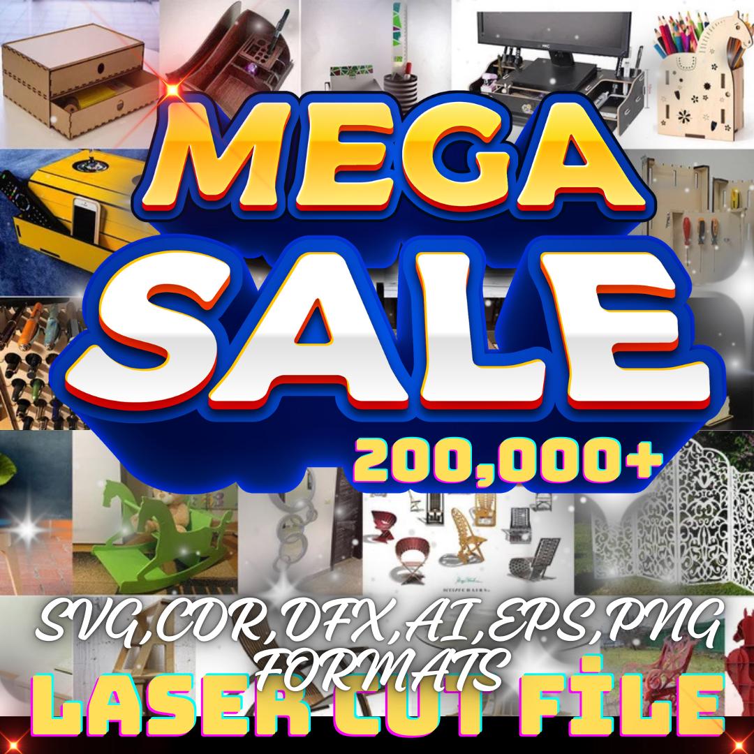 Mega Pack Laser Cut 200k Dxf Files 3D 2D Mega Bundle SVG CNC Engraving ...