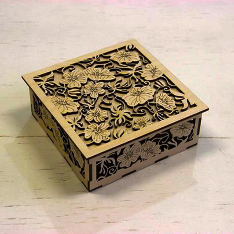 Laser Cut Wooden Jewelry Box Svg Files, Wooden Gift Box Files, Vector ...