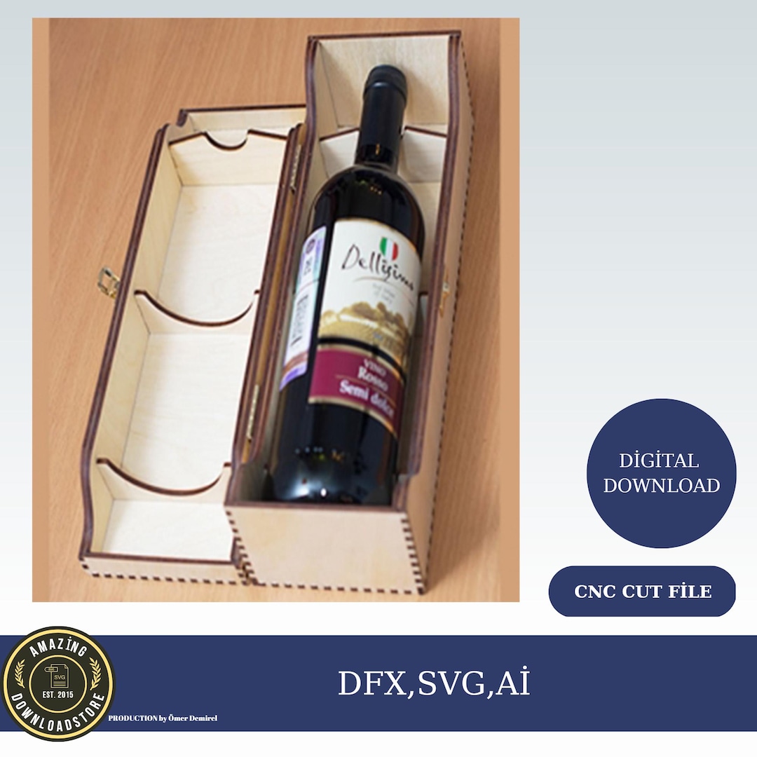 Wine Box Vector for CNC Svg Vector File, Vector Cut File, Cnc File, Cnc ...