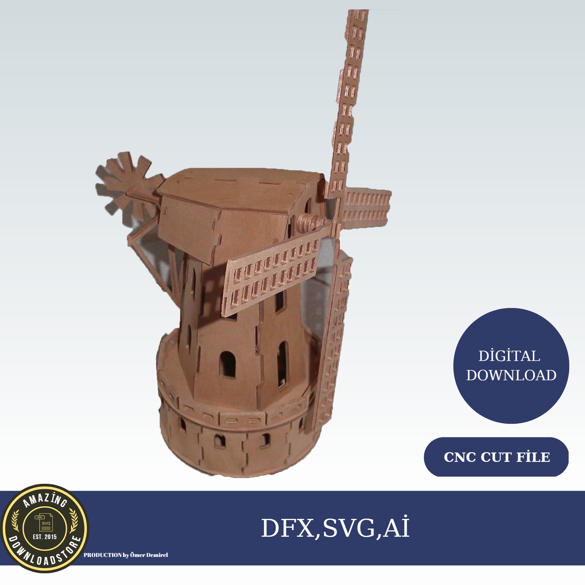 Dutch Windmill LASERCUT Files Vector Cdr Dxf Eps NETHERLANDS Windmill ...