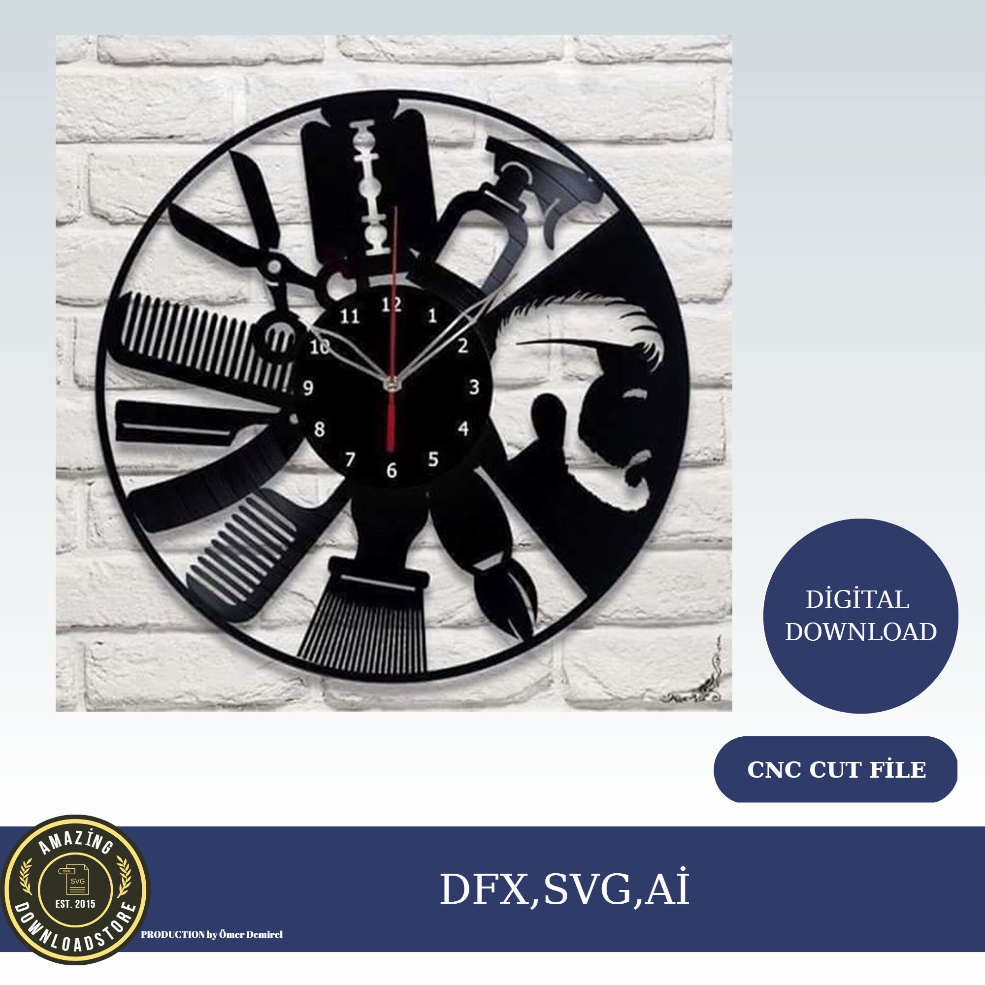 Decorative Wall Clock.laser Cut Files SVG, DXF, CDR, Vector Plans ...