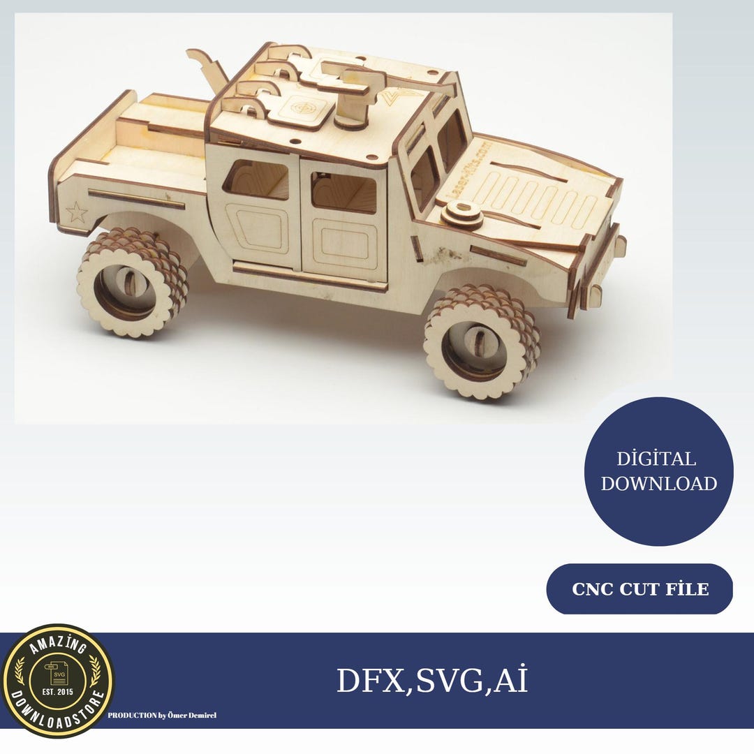 Hummer Laser Cut Wooden 3D Puzzle Toy, Digital File, Laser Cutting ...