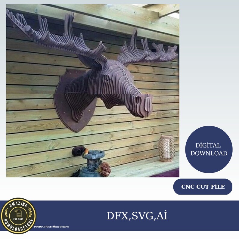 Wood Giraffe Head Wall Decor. CNC Files, DXF, EPS, Dxf Files for Cnc ...