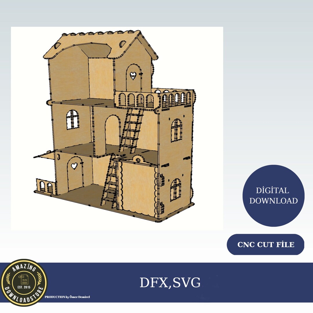 Laser Cut House. House Laser Cut Templates. File for Cnc. Ai, Cdr, Svg ...