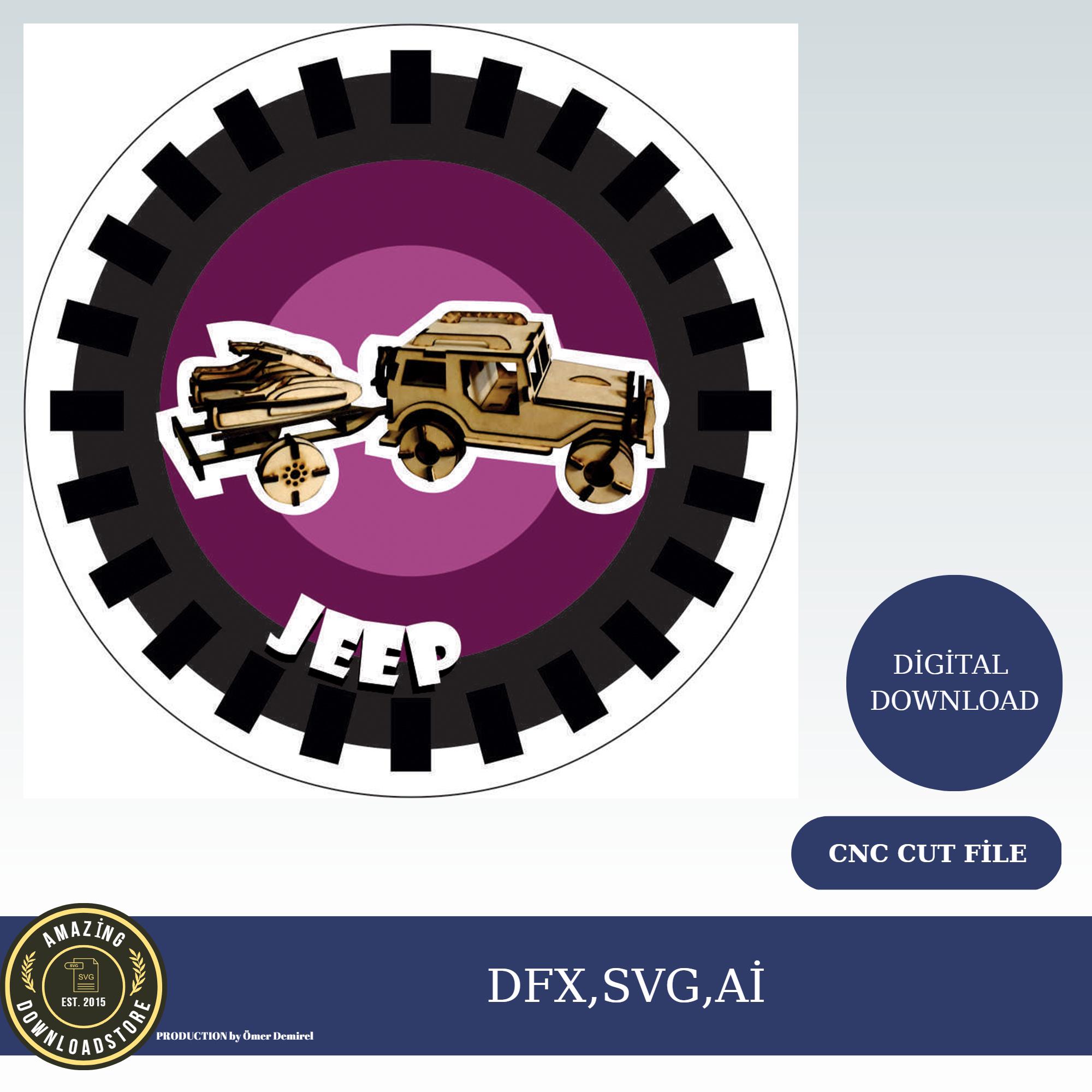 Jeep Laser Cut Wooden 3D Puzzle Toy, Digital File, Laser Cutting, Laser ...