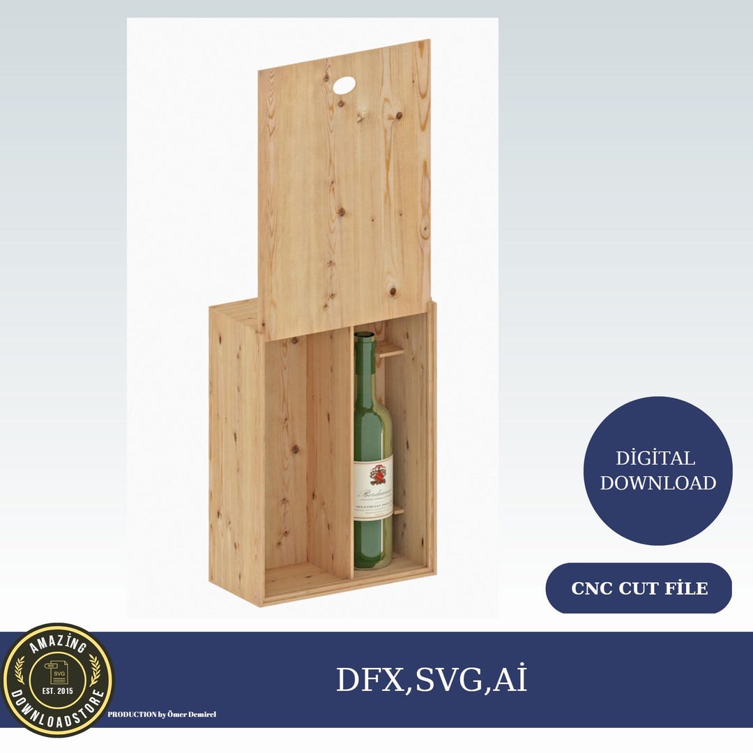 Wine Box Vector for CNC Svg Vector File, Vector Cut File, Cnc File, Cnc ...