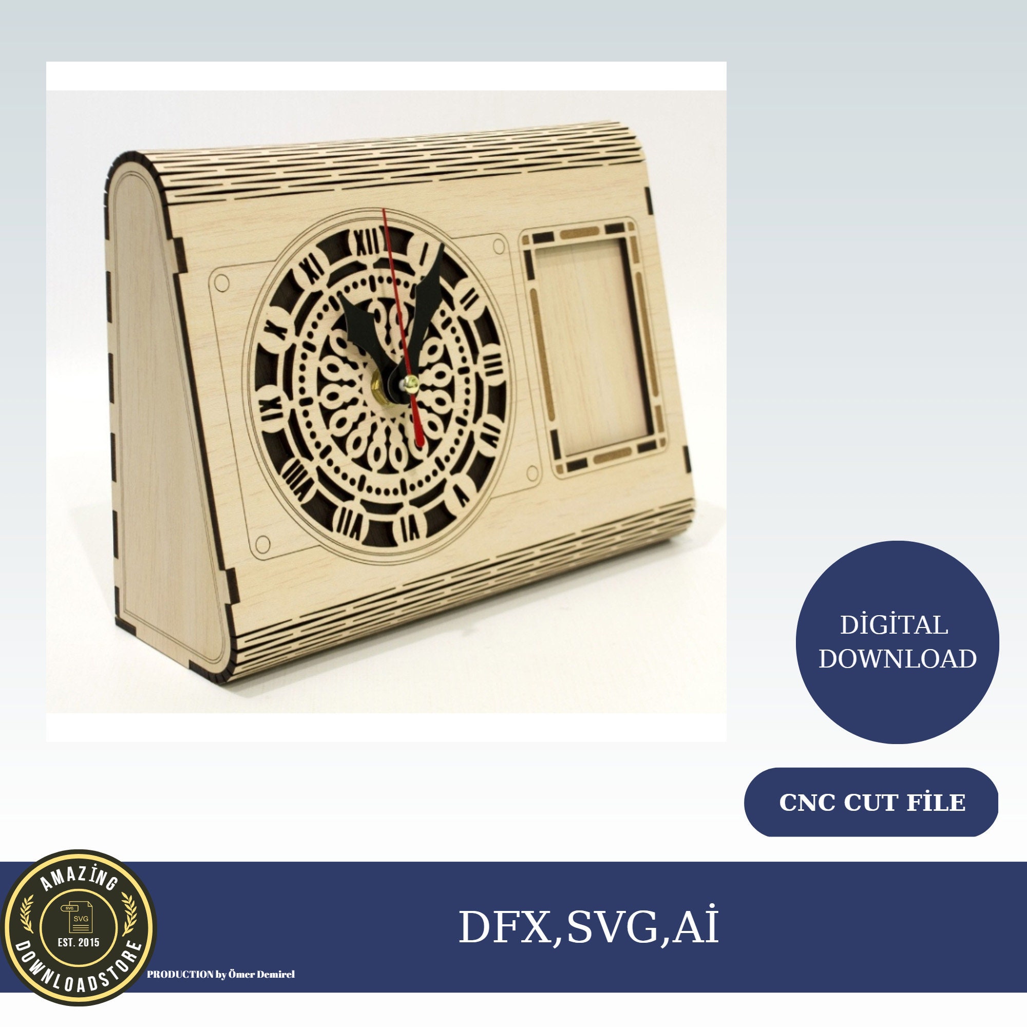 Decorative Wall Clock.laser Cut Files SVG, DXF, CDR, Vector Plans ...