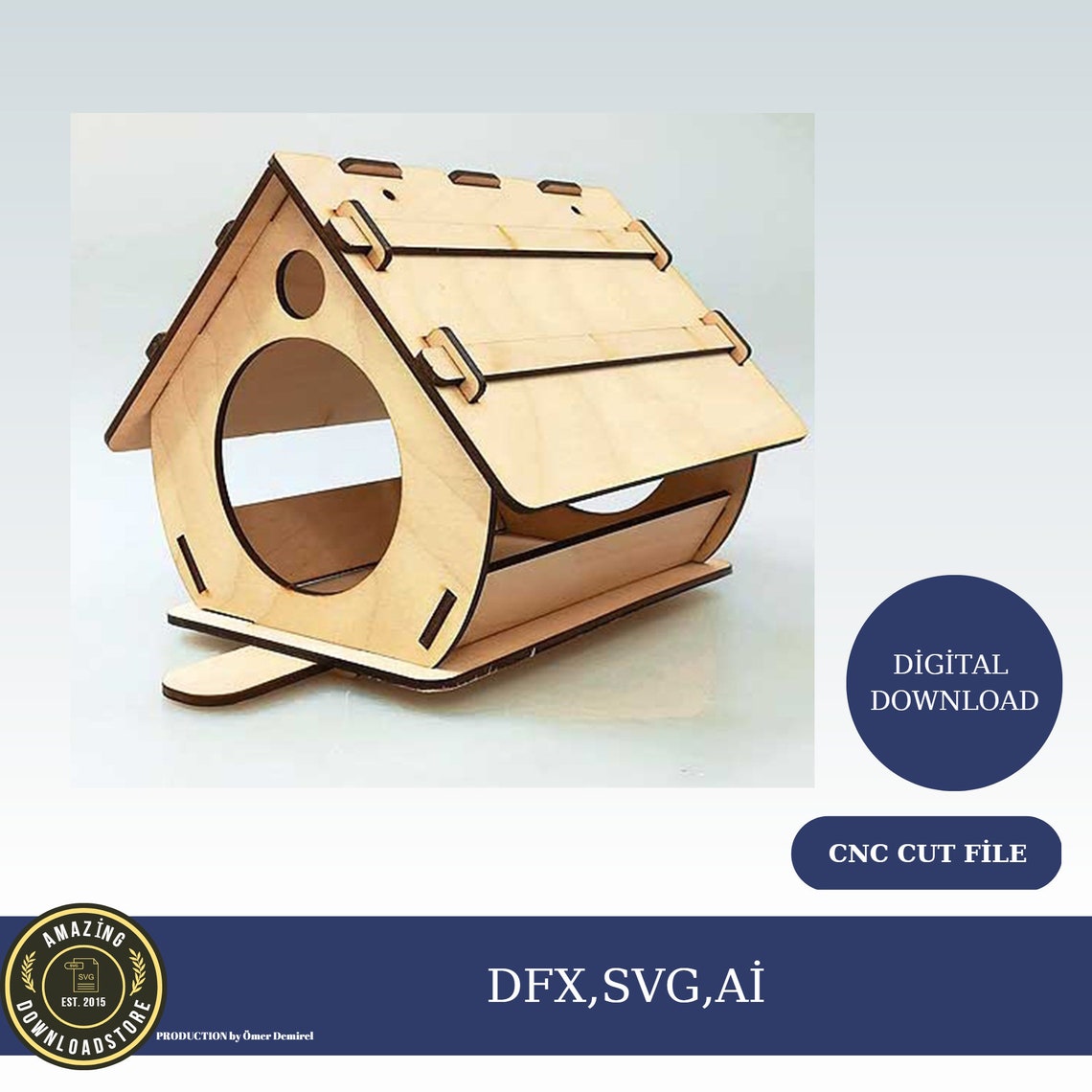 Birdhouse Laser Cut Files SVG DXF CDR Glowforge File Vector Plans Laser ...
