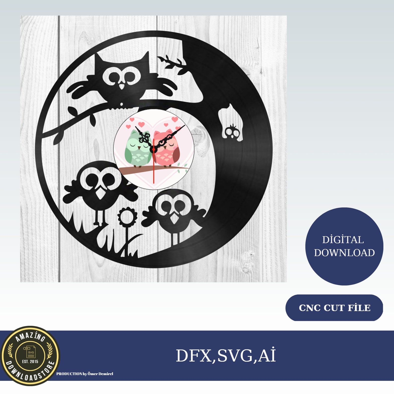 Decorative Wall Clock.laser Cut Files SVG, DXF, CDR, Vector Plans ...