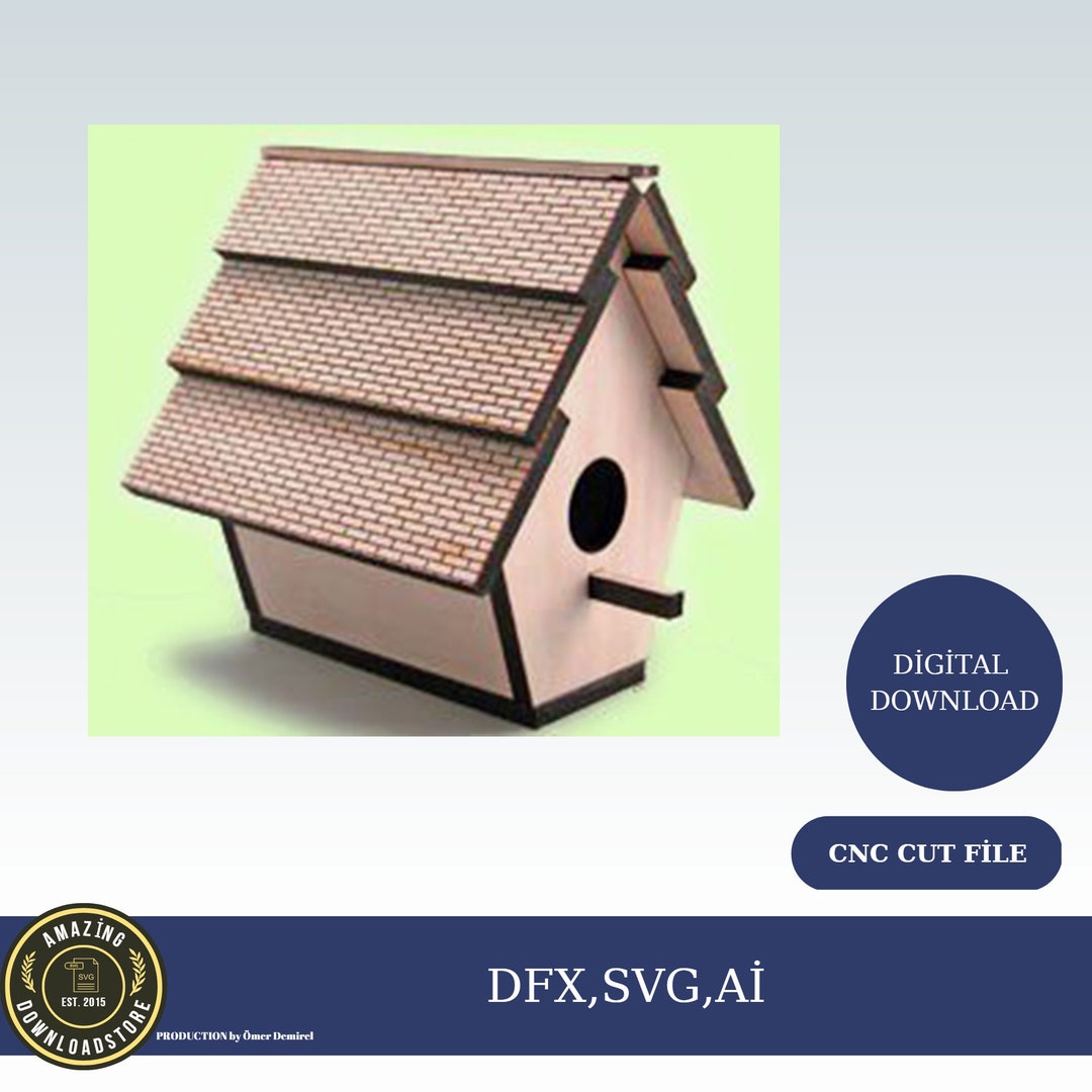 Birdhouse Laser Cut Files SVG DXF CDR Glowforge File Vector Plans Laser ...