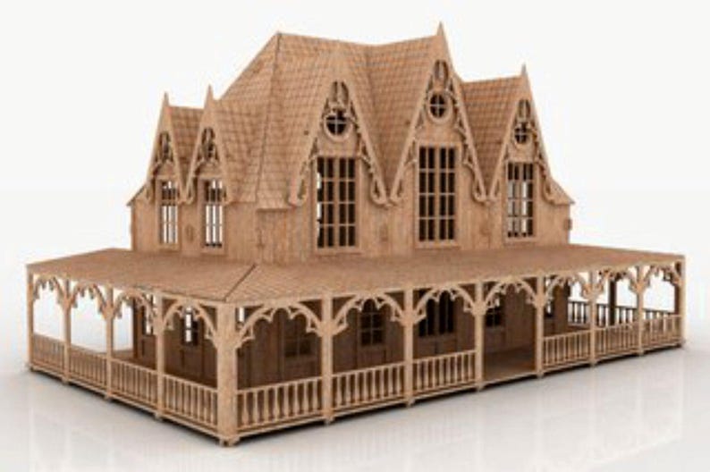 Laser Cut House. House Laser Cut Templates. File for Cnc. Ai, Cdr, Svg ...