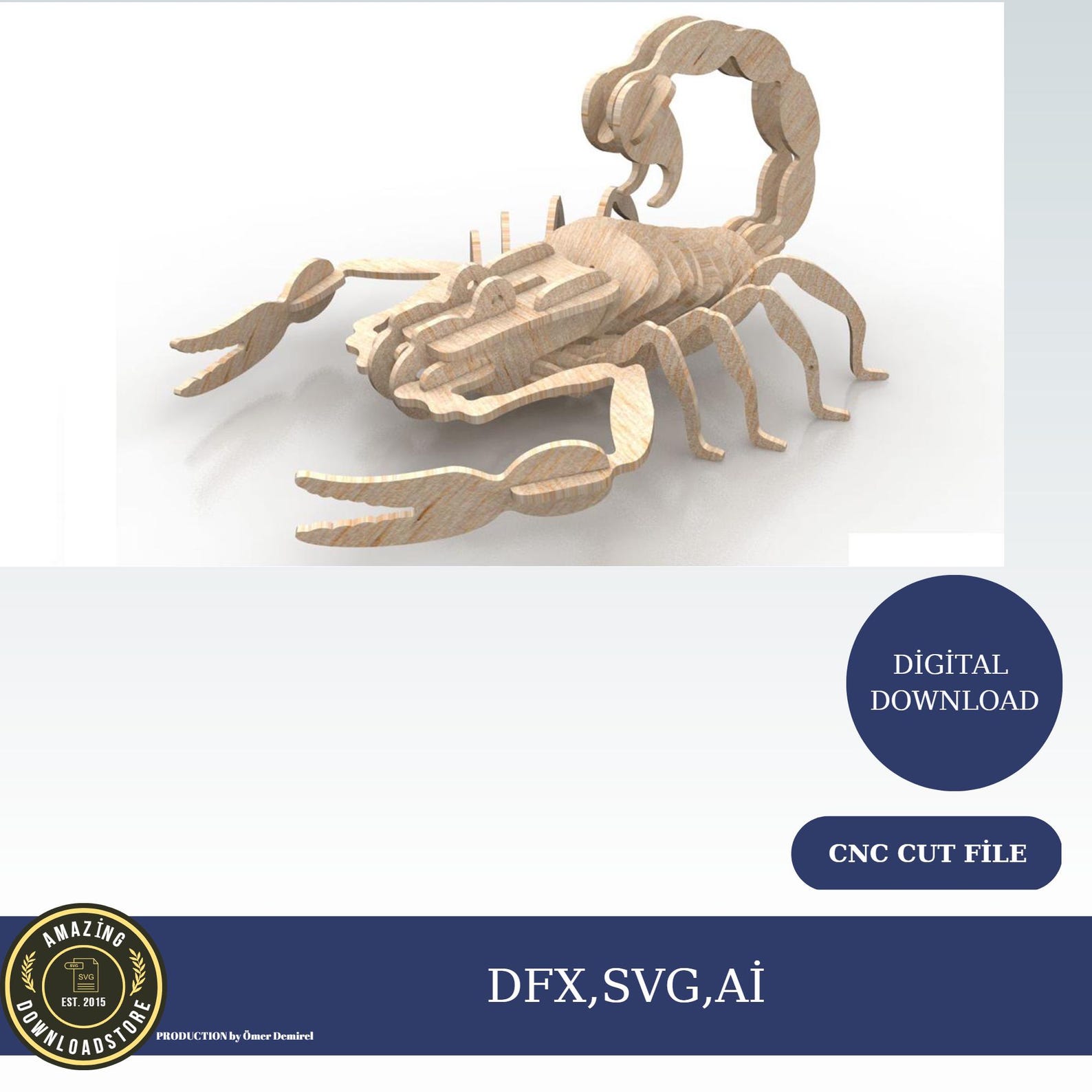 3D Scorpion Decor SVG DXF CDR Files- Layered Svg Files for Cricut ...