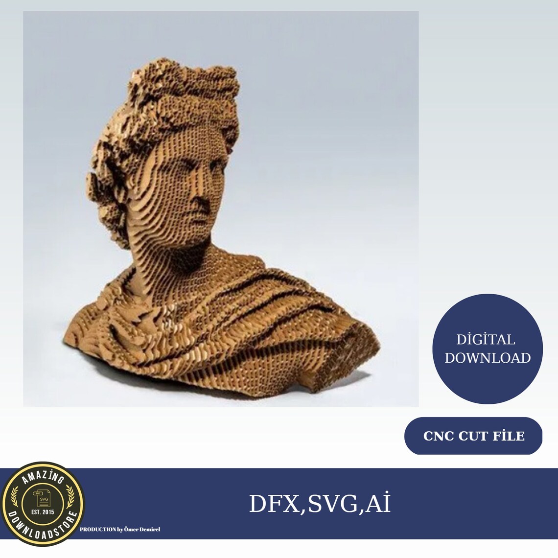 Mythological Head Decor Cnc File Wooden Head Laser Cut File Digital ...