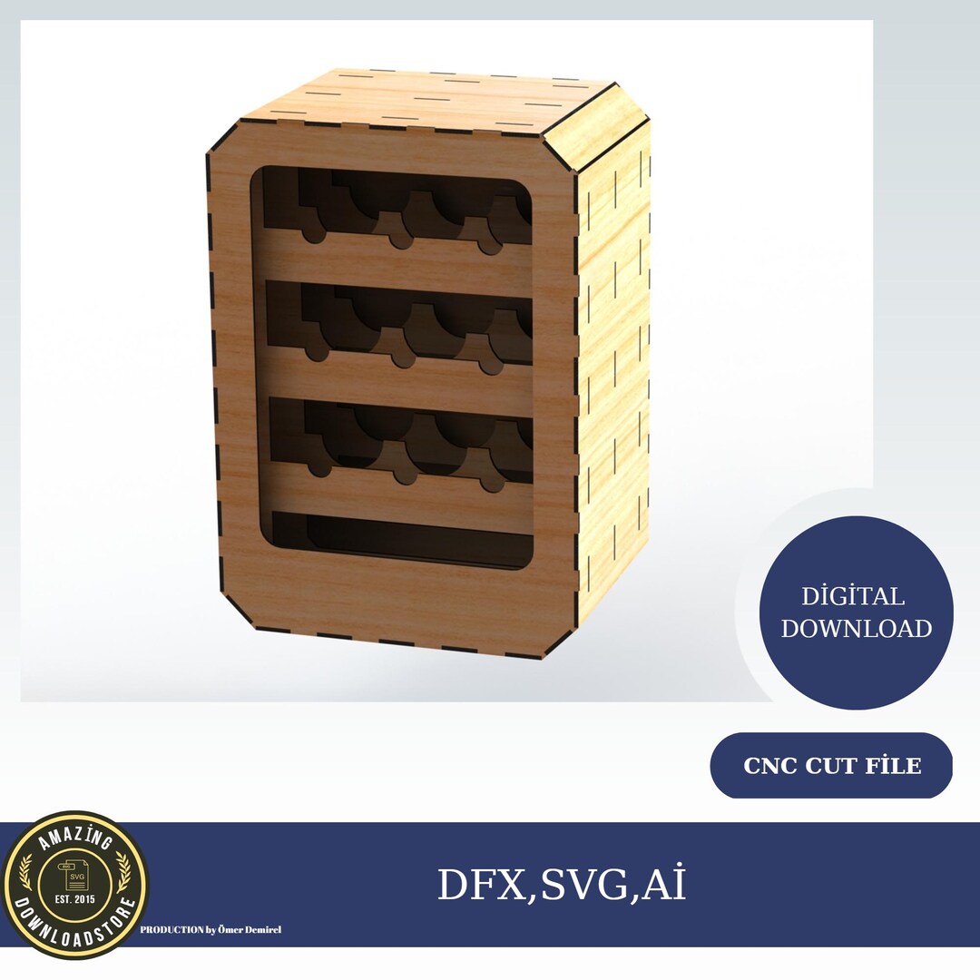 Wine Box Vector for CNC Svg Vector File, Vector Cut File, Cnc File, Cnc ...