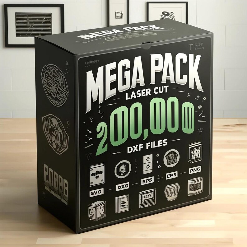 Mega Pack Laser Cut 200k Dxf Files 3D 2D Mega Bundle SVG CNC Engraving ...