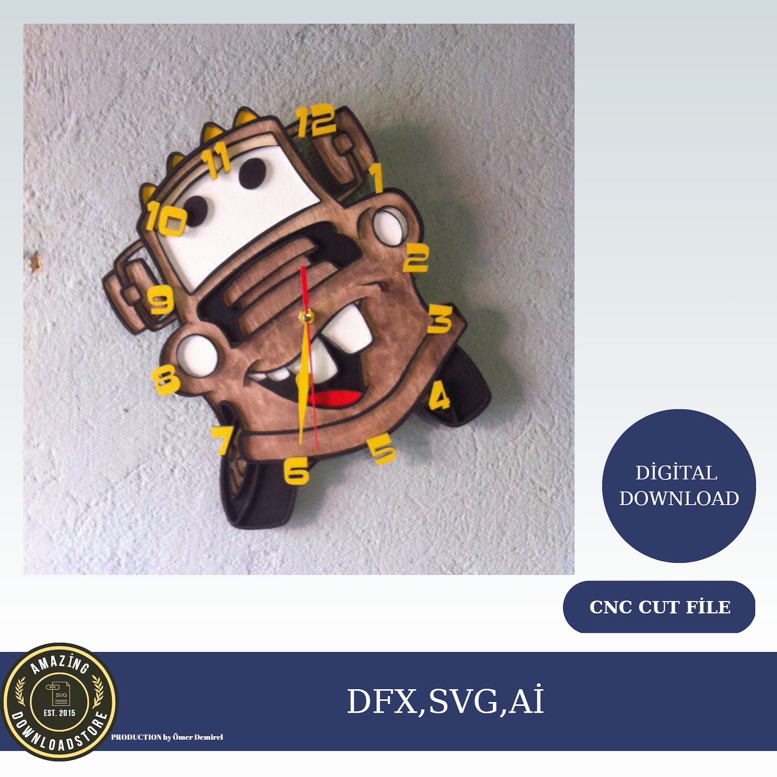 Decorative Wall Clock.laser Cut Files SVG, DXF, CDR, Vector Plans ...