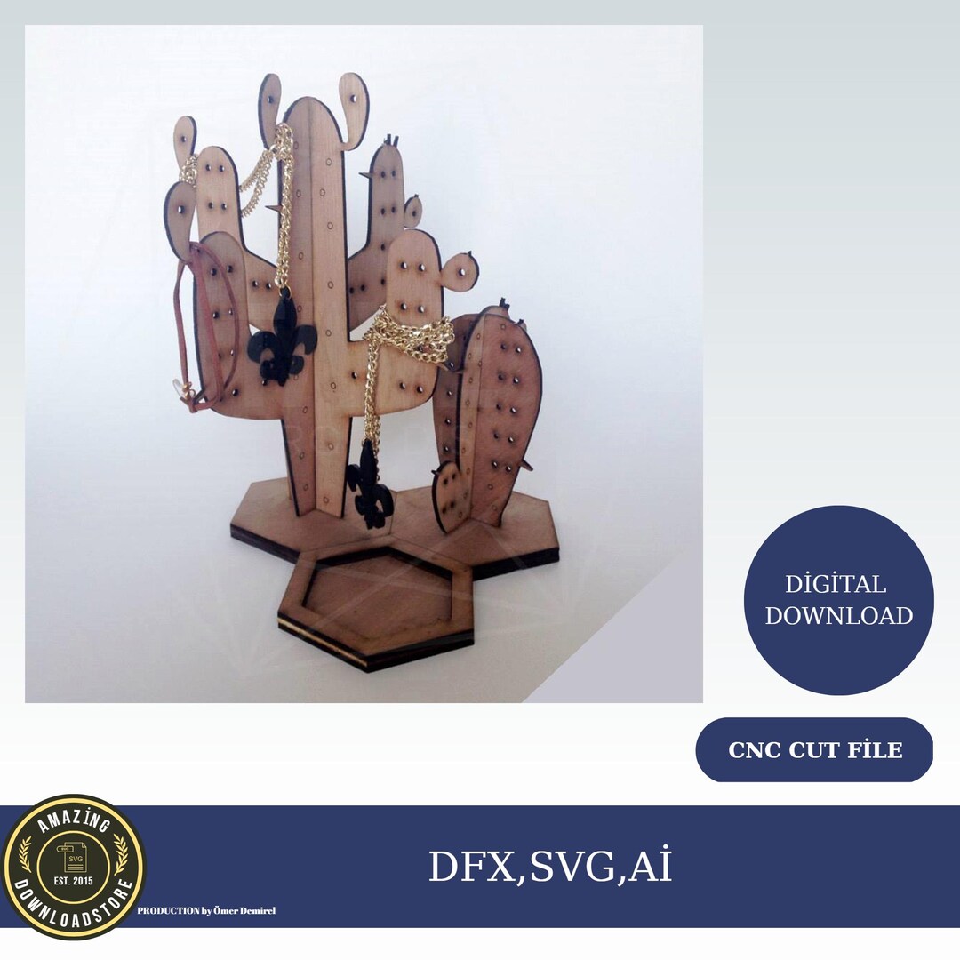 Laser Cut Wood Cactus Decor Svg Vector Laser Template Cactus Puzzle ...