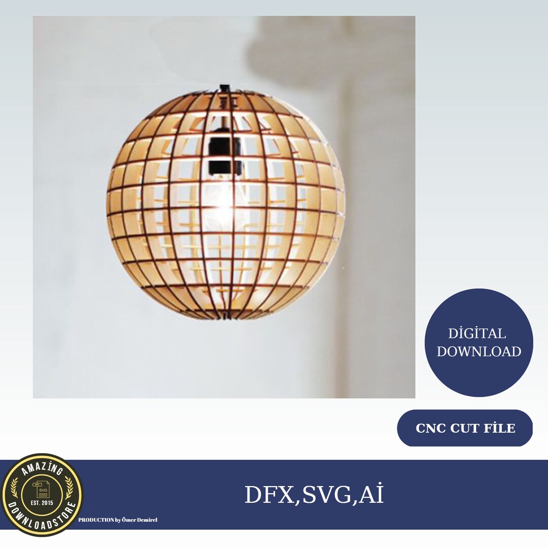 Round Mdf Lamp File Pendant Light Laser Cut | Pendant Light SVG Design ...