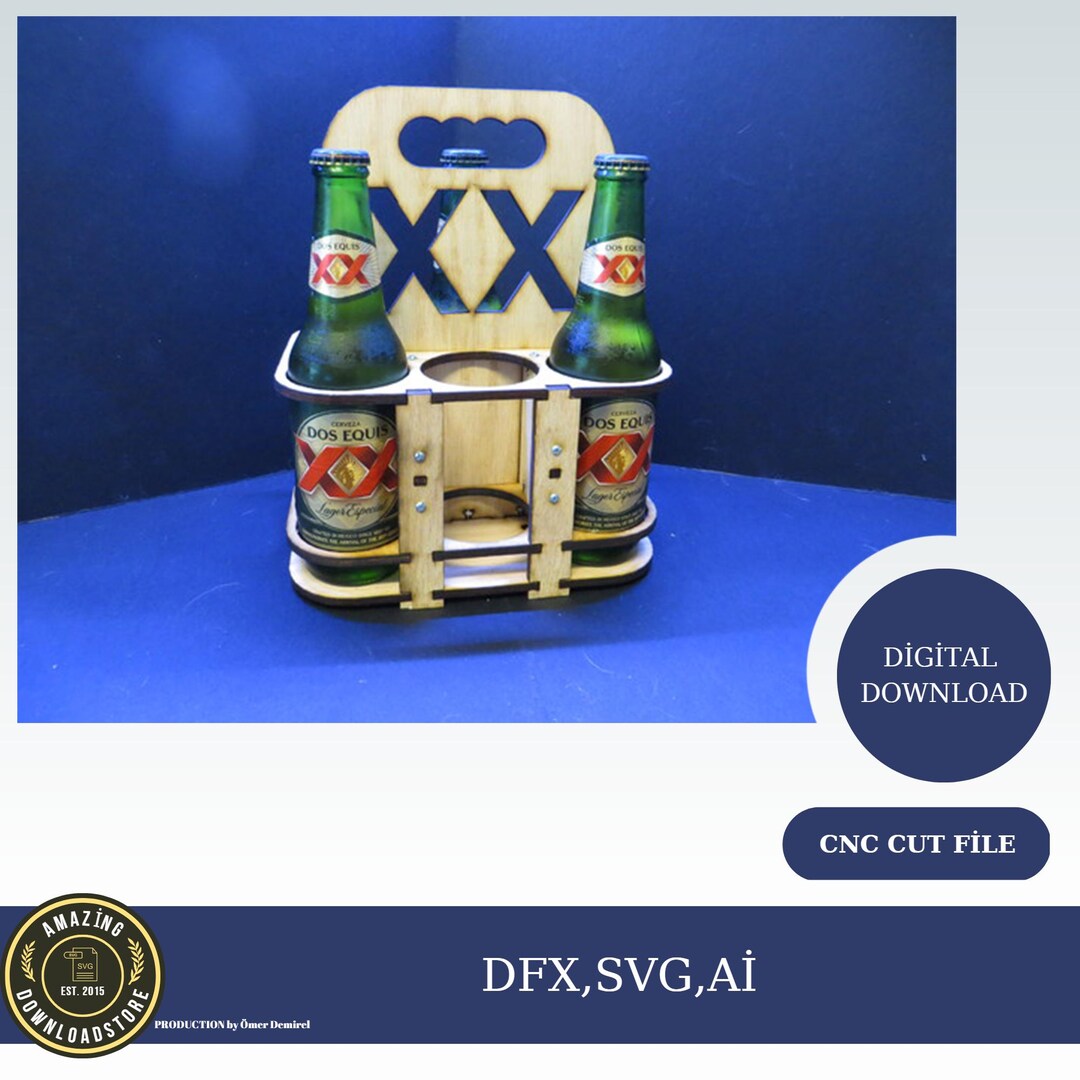 Beer and Soda Holder Engine V8 II. Digital Product, Files DXF, SVG for ...