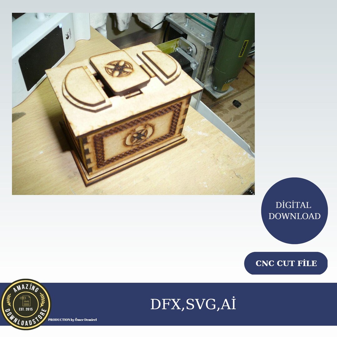 Safe Box-3d Model Wood Safe With Combination Lock Money Holder Laser ...