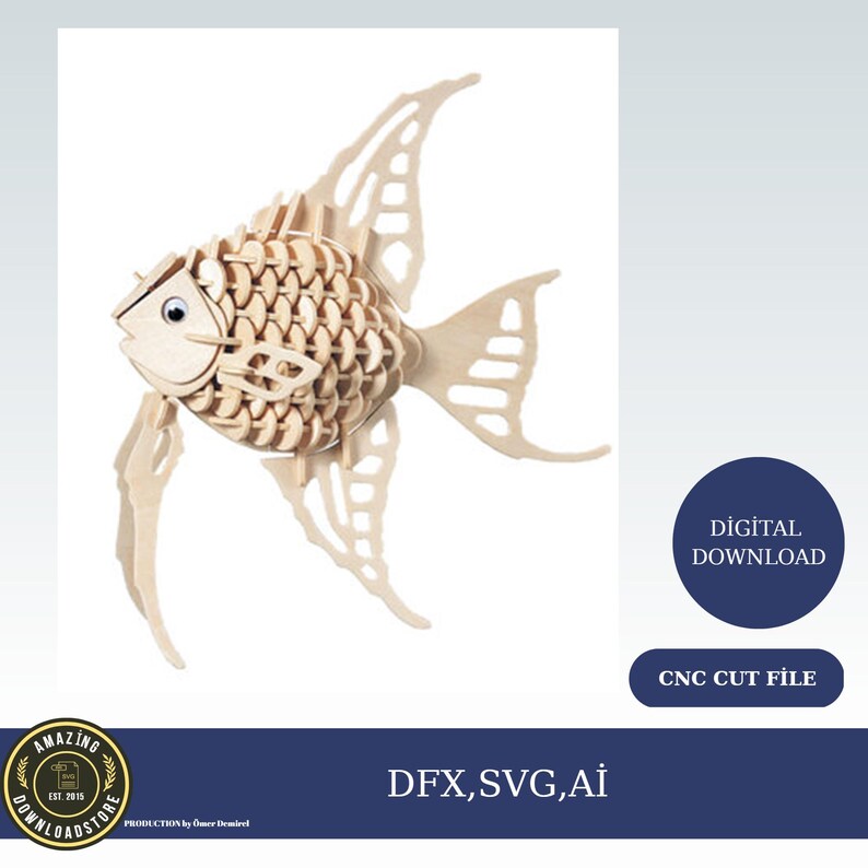 3D Fish Peixe Decor SVG DXF CDR Files- Layered Svg Files for Cricut ...