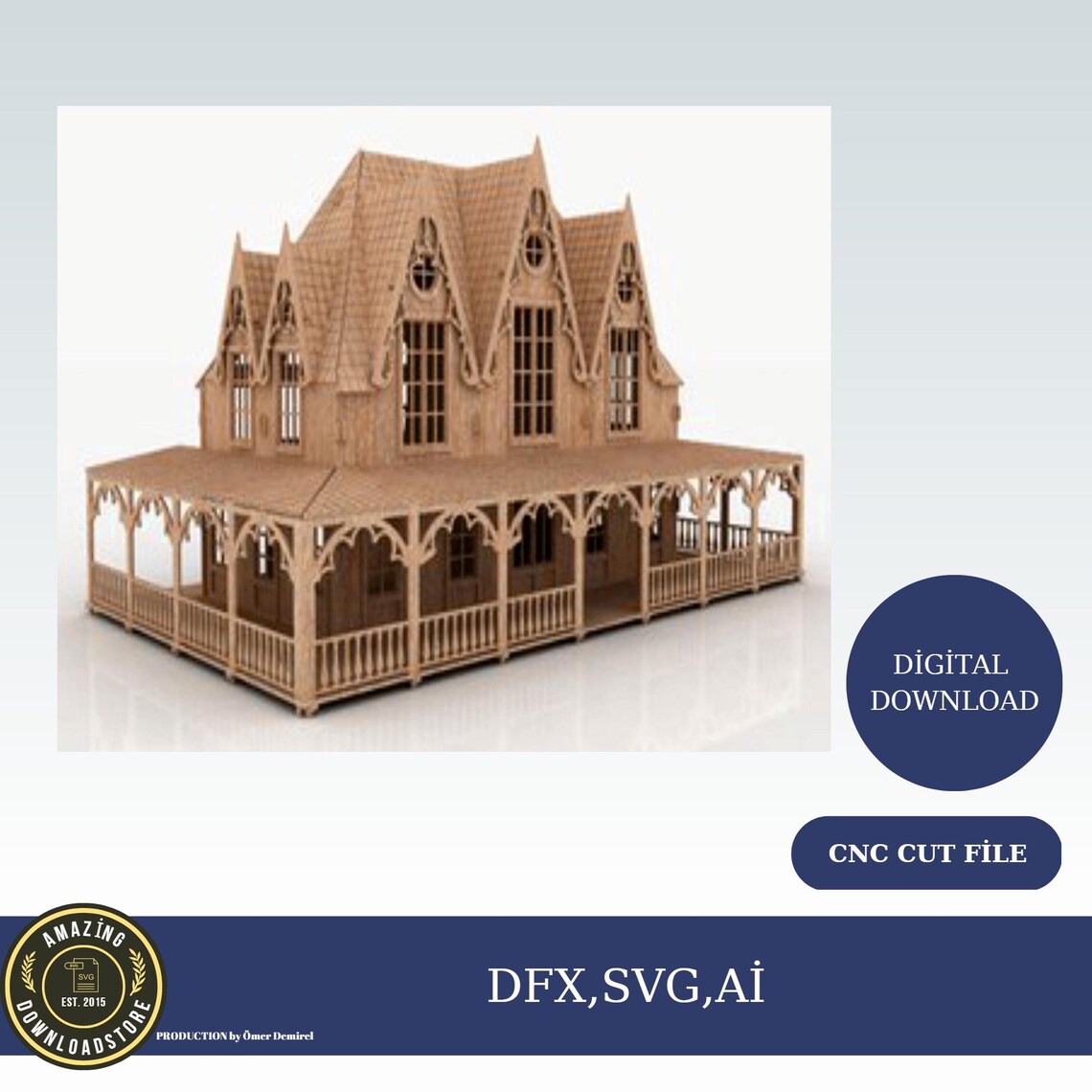 Laser Cut House. House Laser Cut Templates. File for Cnc. Ai, Cdr, Svg ...