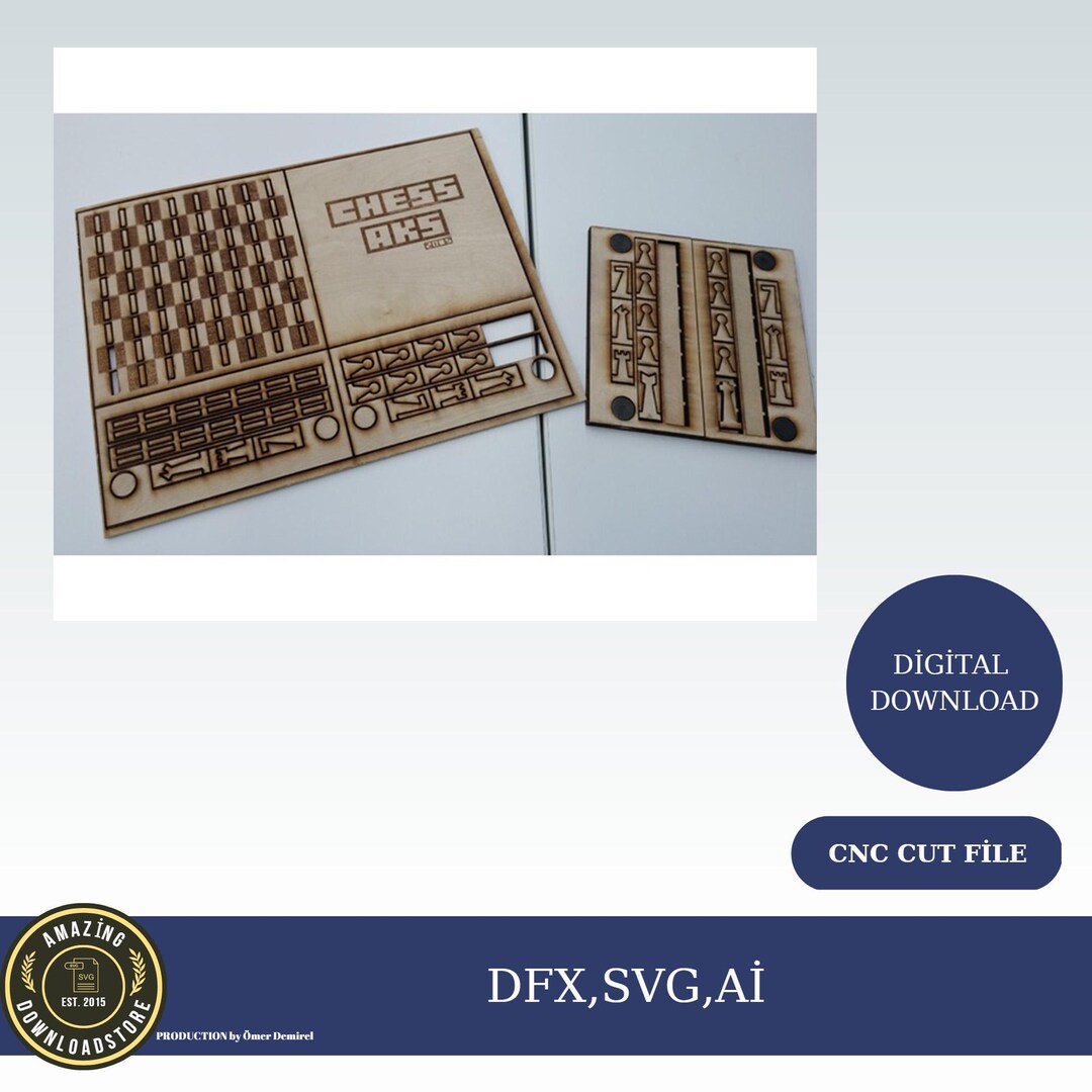 Laser Cut Chess Set, CNC Chess Svg, Chess Cnc, Chess Dxf, Educational ...