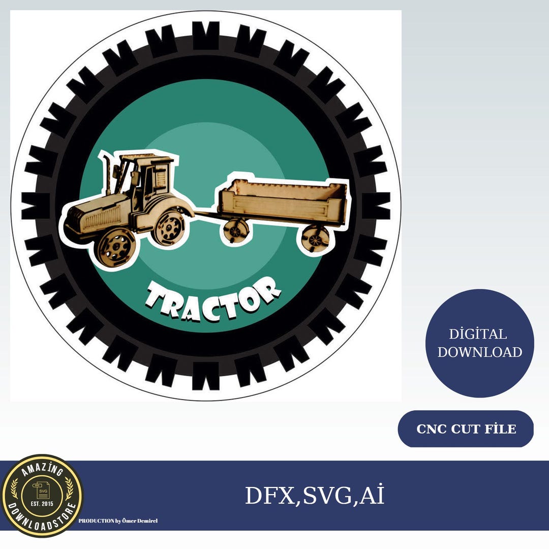 Tractor Laser Cut Wooden Digital File, Laser Cutting, Laser Cutting ...