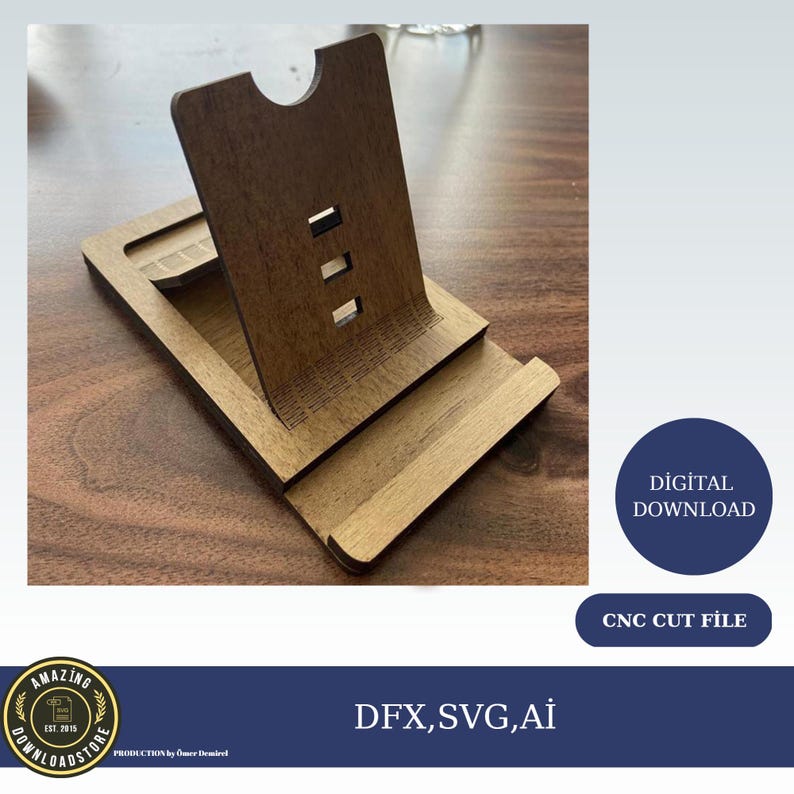 Laser Cut Phone Stand Svg Template Glowforge Phone Stand Svg Cricut ...
