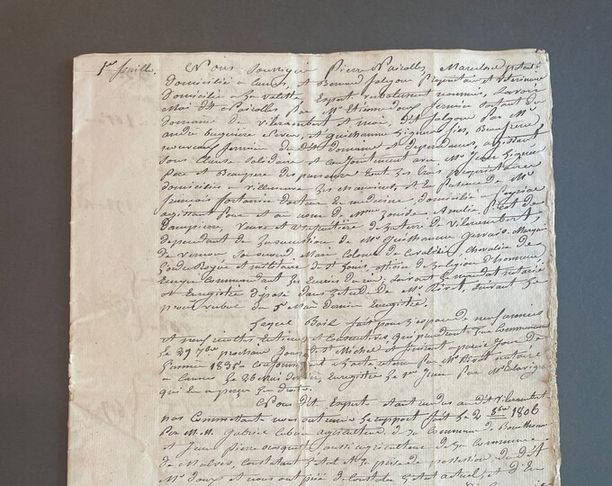 Antique French Inventory Report From 1800. Thread-bound Book. Early ...