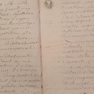 Antique French Notarial Document Handwritten in 1804, on Handmade ...