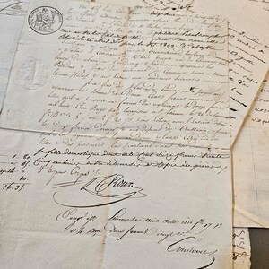Vintage French Hand Written Documents. Pack of 10 Antique Papers From ...