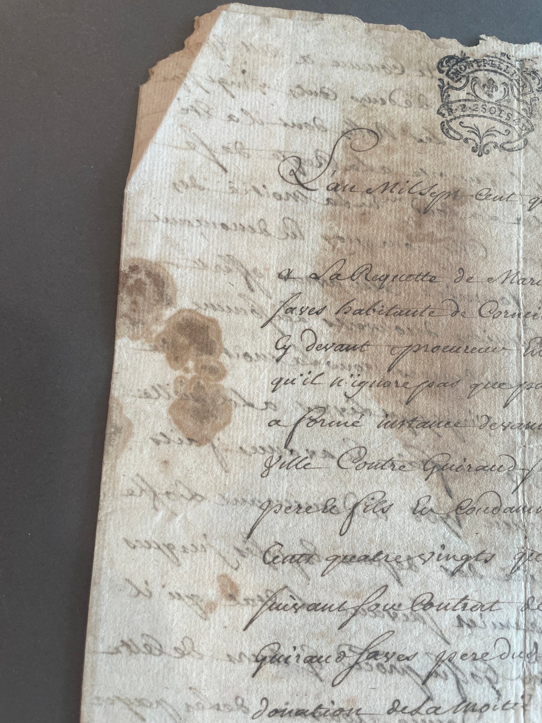 Antique French Inventory Report From 1782. Late 18th Century. 2 Pages ...