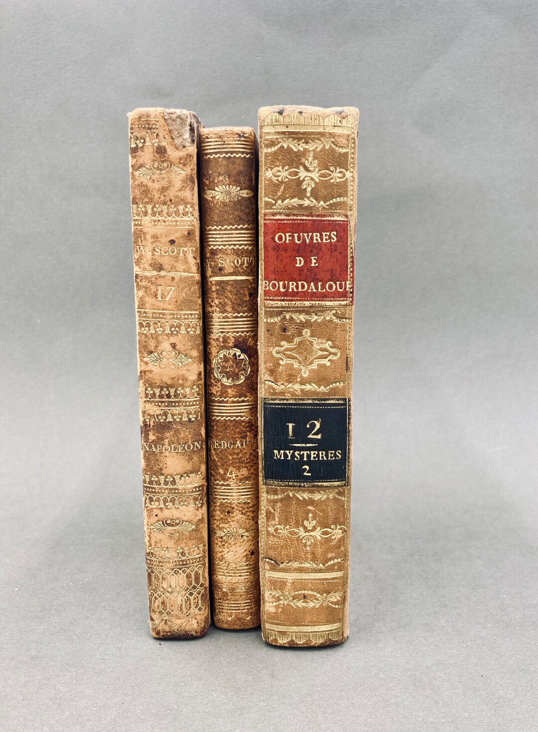 Collectible Antique French Leather Bound Book: 1 History 19th Century ...