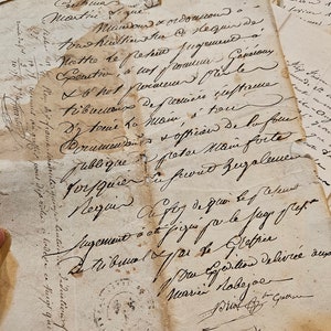 Vintage French Hand Written Documents. Pack of 10 Antique Papers From ...