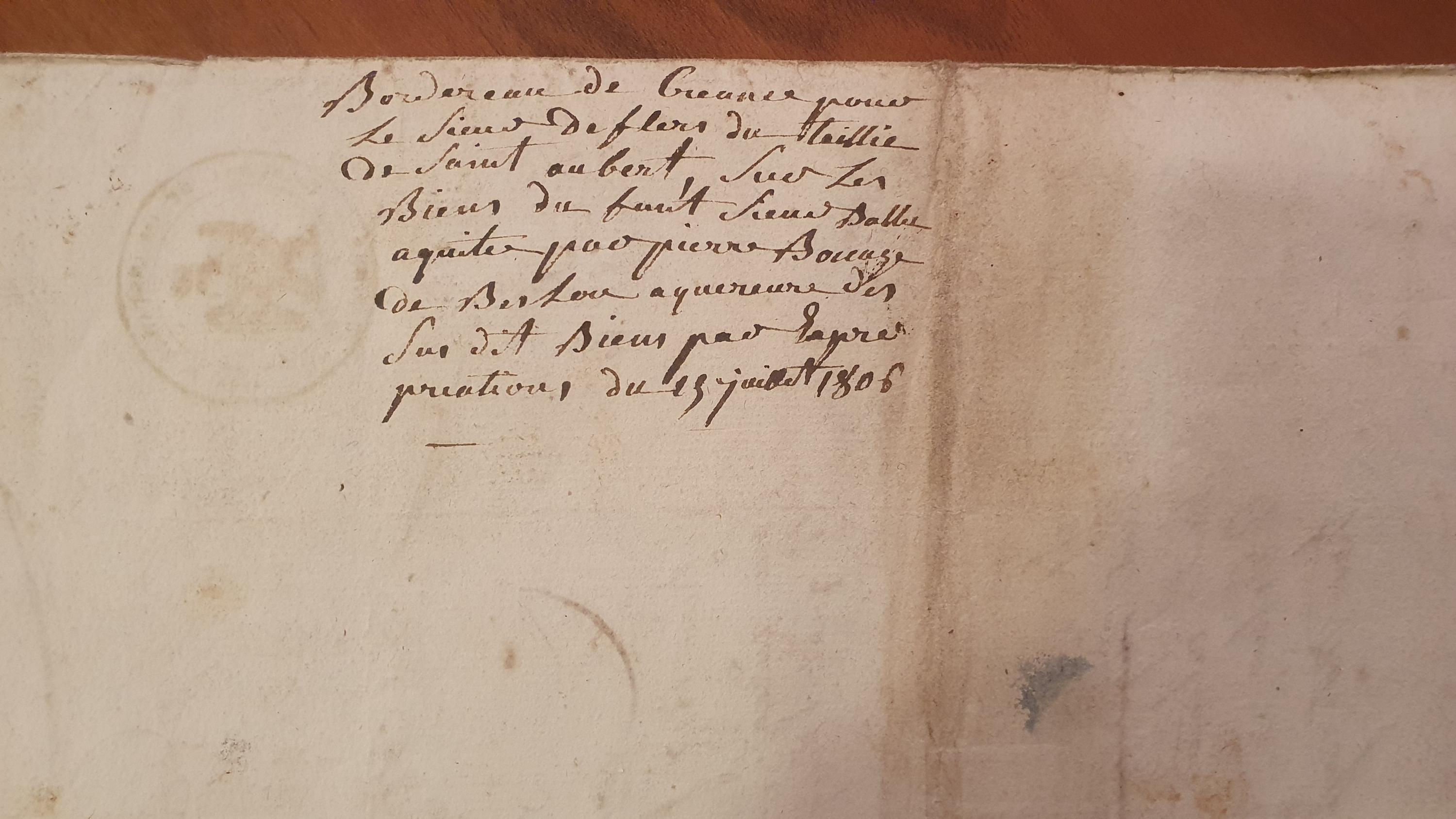 Antique French Notarial Document Handwritten in 1804, on Handmade ...