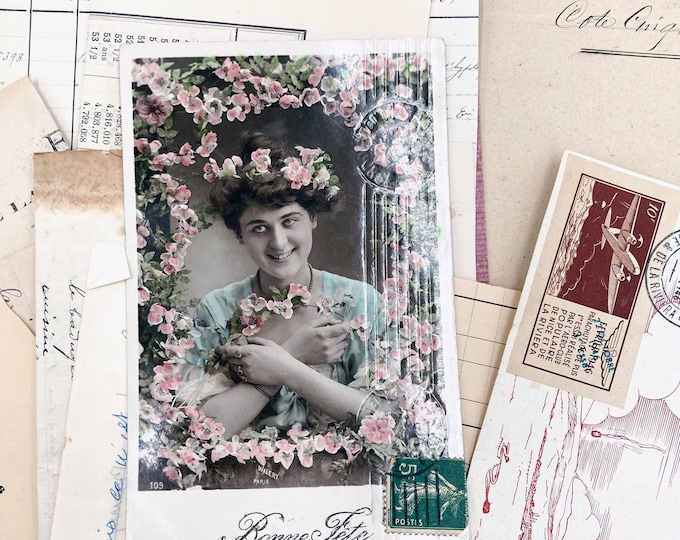Antique Ephemera Lot: French Vintage Mixed Paper Set for Journal ...