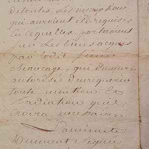 Antique French Notarial Document Handwritten in 1804, on Handmade ...